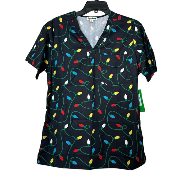Tipsy Elves | Tops | Tipsy Elves String Of Lights Scrub Top Large Short ...